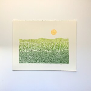 Field Print, Linocut Print, Hand Carved Print, 11" X 14" - Etsy