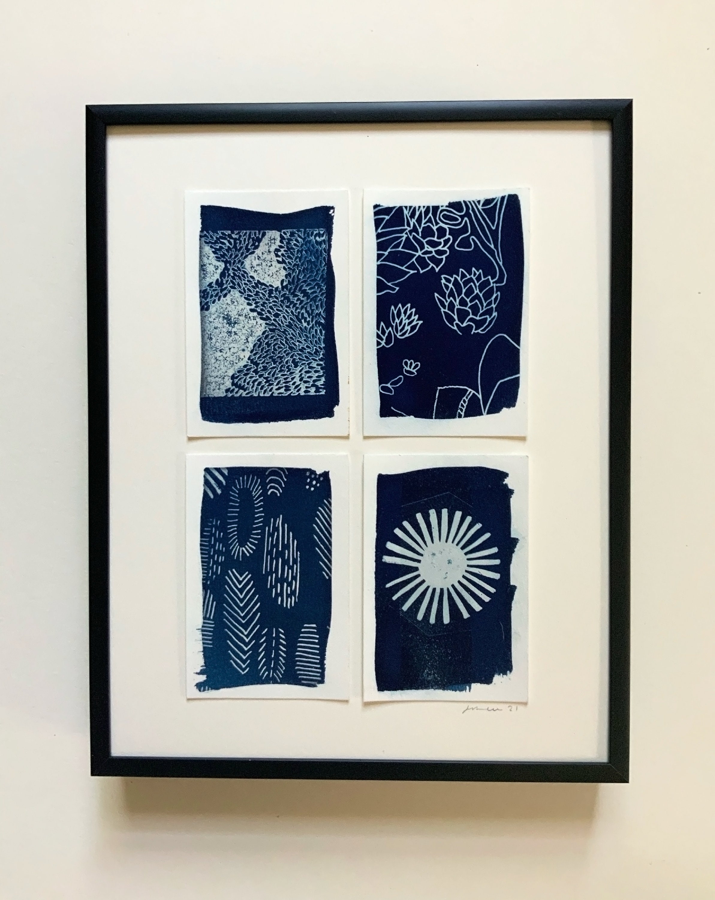 Field Cyanotype-small cyanotypes framed cyanotype original | Etsy