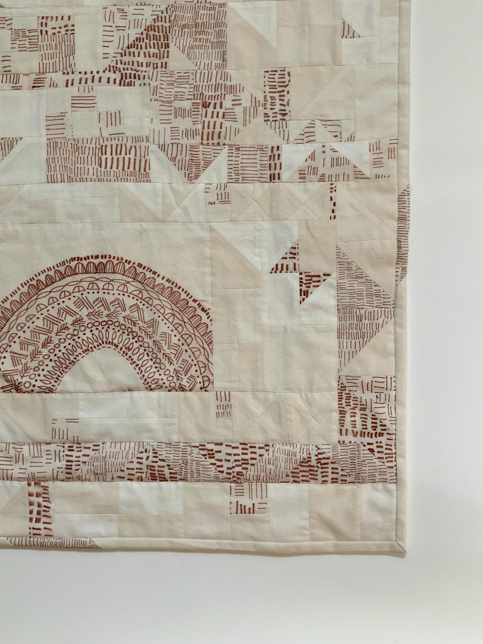 Arch Wall Hanging, Quilt, Fabric Wall Hanging, Linen and Cotton Textile ...