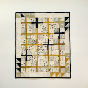 Plus Sign Wall Hanging, Monotype Fabric, Drawn Fabric, Mini Quilt Wall ...