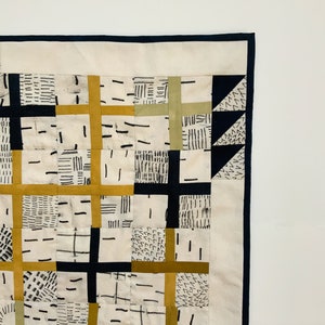 Plus Sign Wall Hanging, Monotype Fabric, Drawn Fabric, Mini Quilt Wall ...