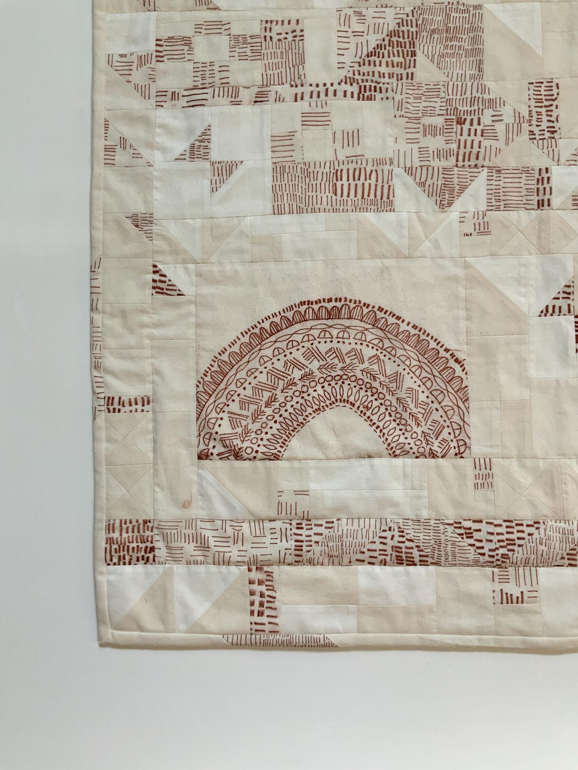 Arch Wall Hanging, Quilt, Fabric Wall Hanging, Linen and Cotton Textile ...