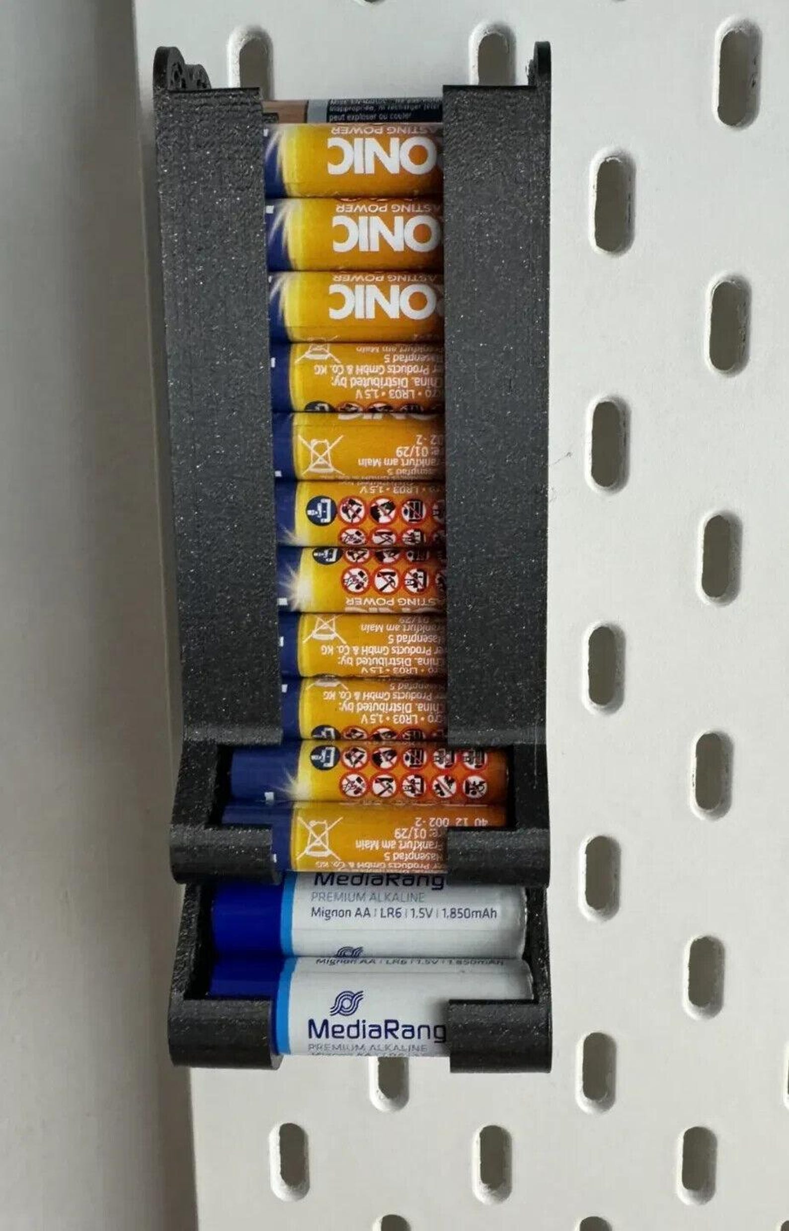 AA AAA Battery Holder Dispenser Ikea Skadis Pegboard Holder Batteries ...