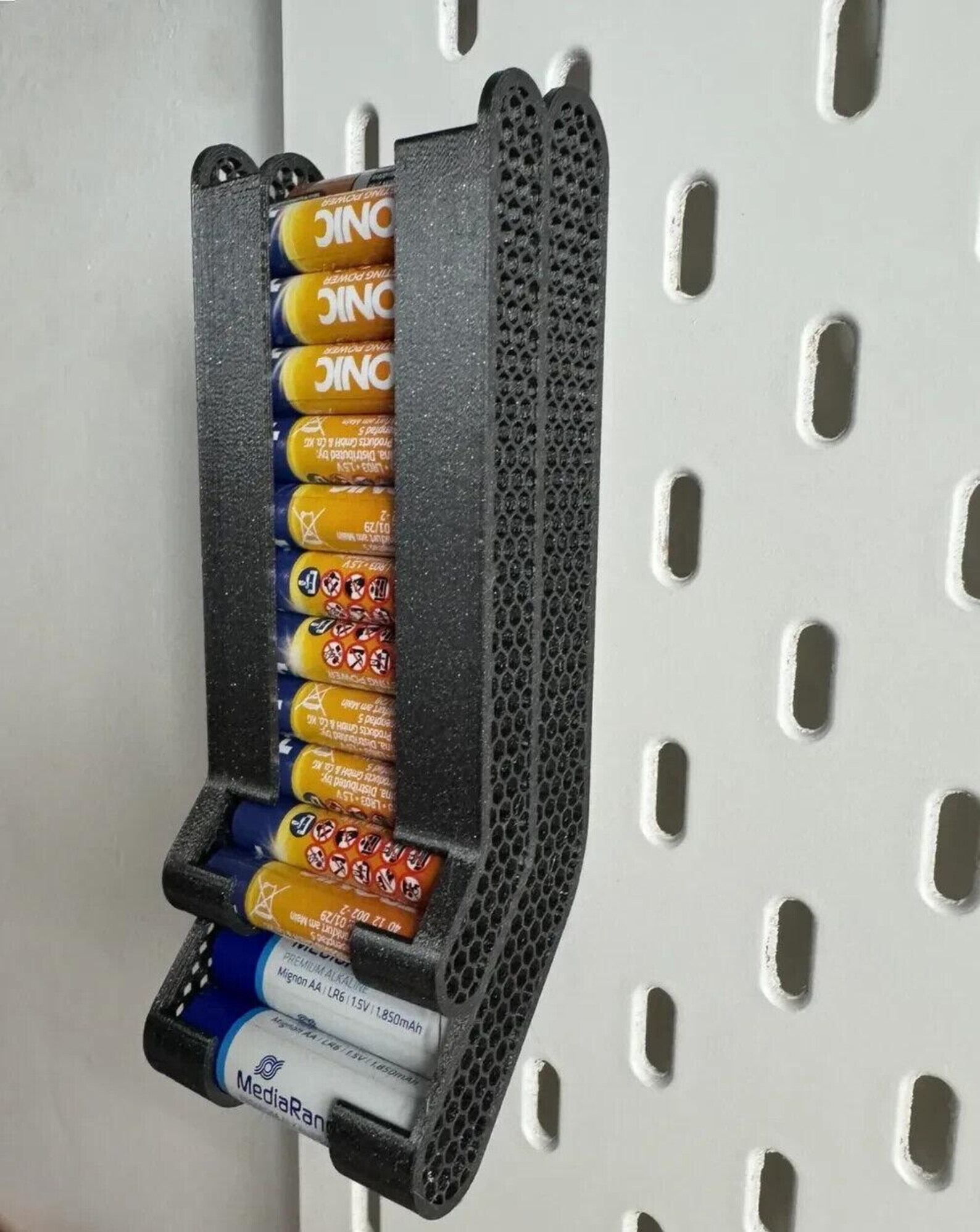 AA AAA Battery Holder Dispenser Ikea Skadis Pegboard Holder Batteries ...