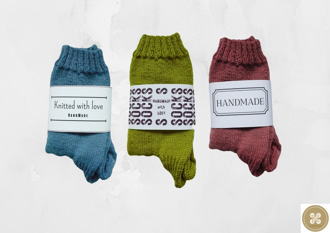 3 Sock Labels "handmade With Love" - Etsy