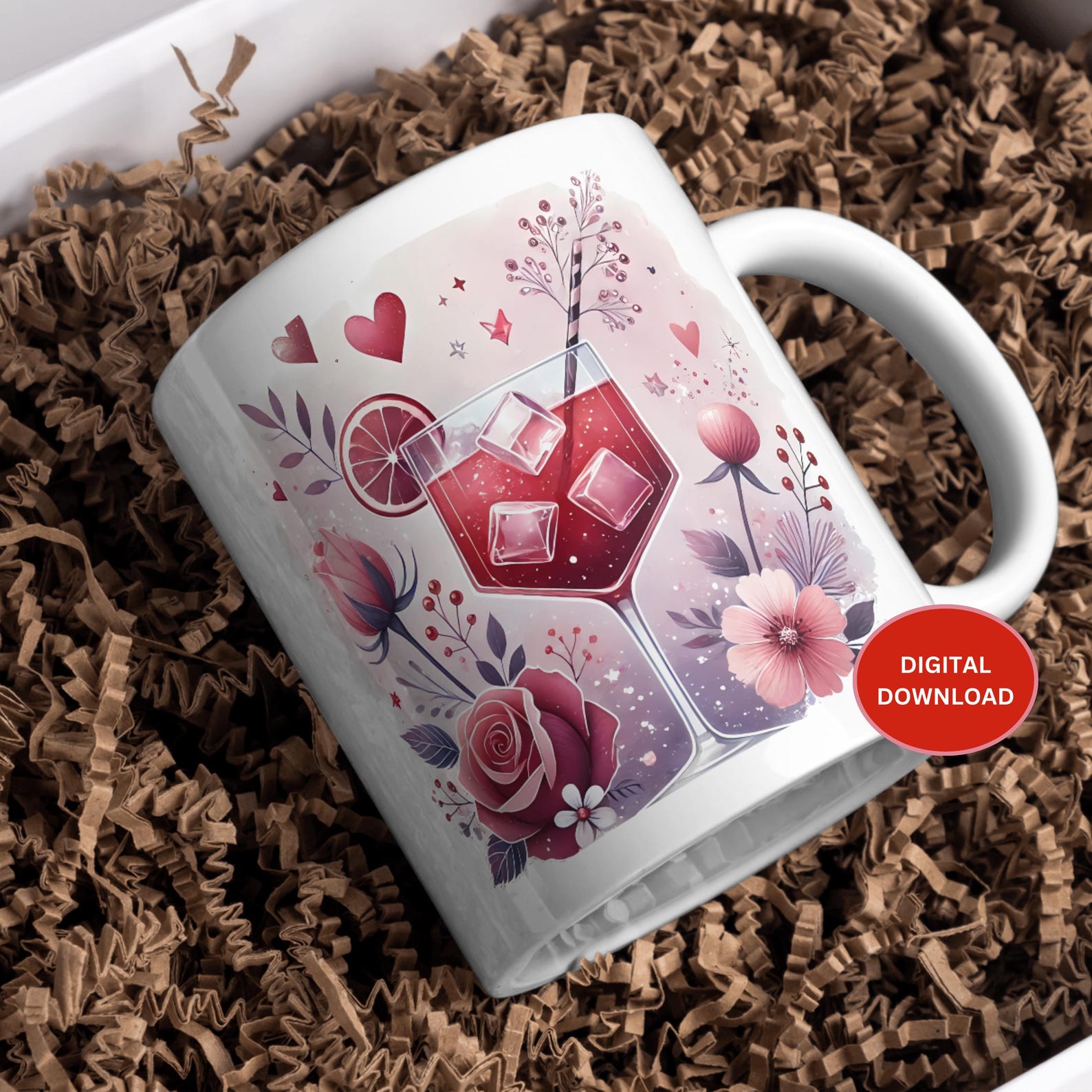 Ladies Cocktail Drinks Clipart Bundle 17 PNG Maroon & Pink Valentines ...