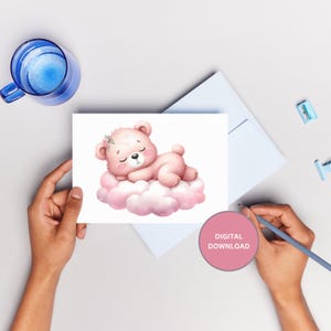 Pink Teddy Bear Clipart 40 PNG Bear With Balloons PNG Sleepy Bear PNG ...
