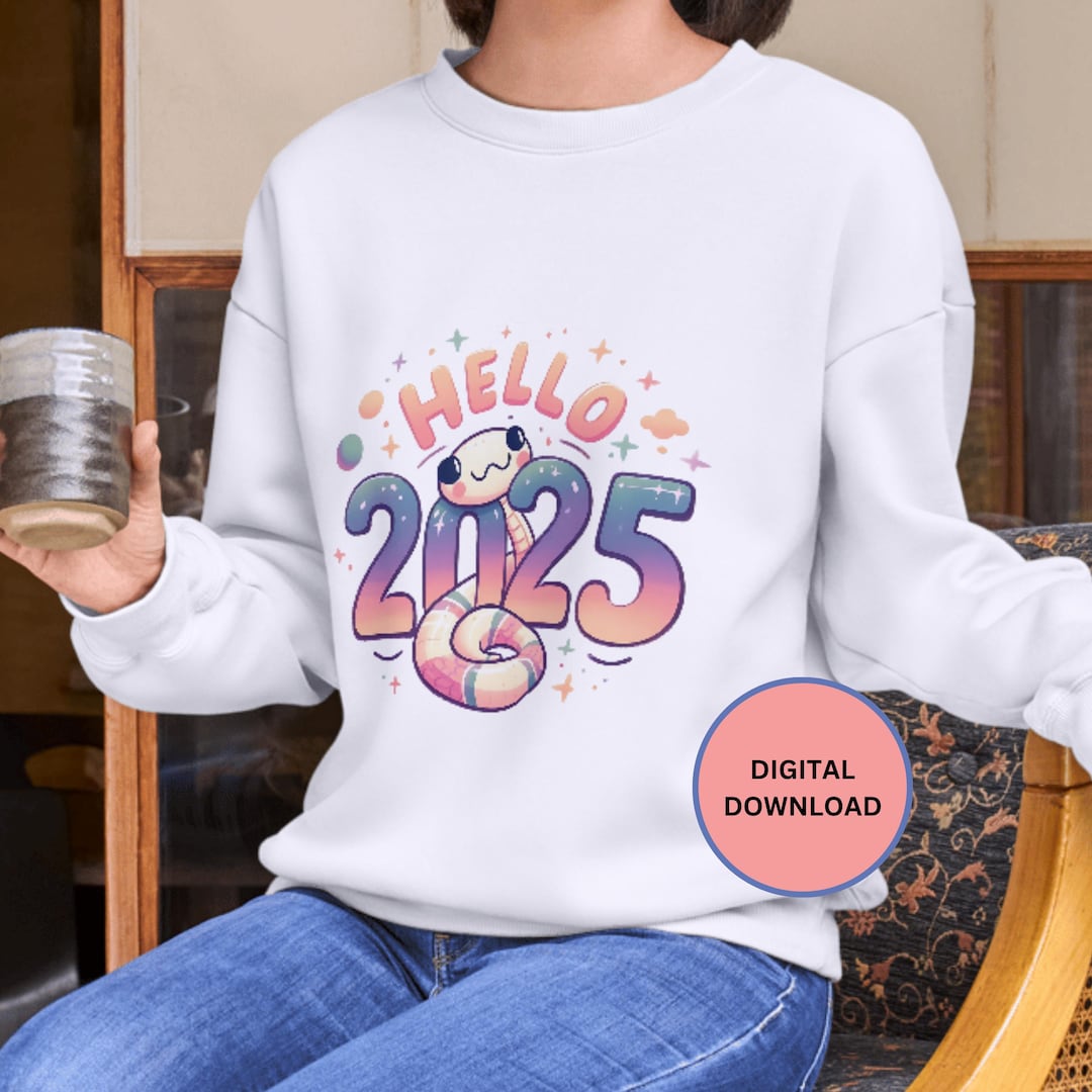 Hello 2025 PNG Clipart Bundle 4 PNG| Perfect for T-shirts, Prints ...