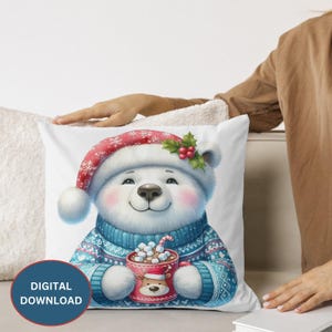 Christmas Bears in Sweater Clipart Bundle 16 PNG 300 DPI Holiday ...