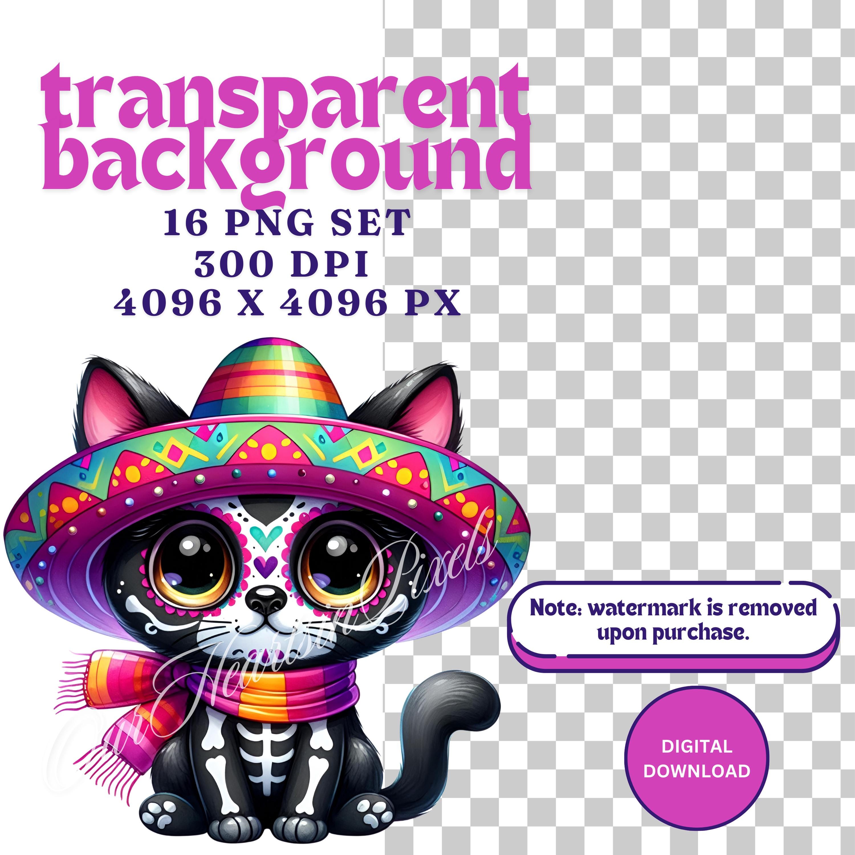 Kawaii Black Cat Day of the Dead La Catrina Day of the Dead PNG Clipart ...