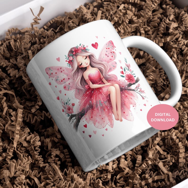 Valentine Fairy Clipart Bundle 17 PNG | Enchanting Love-themed Designs ...
