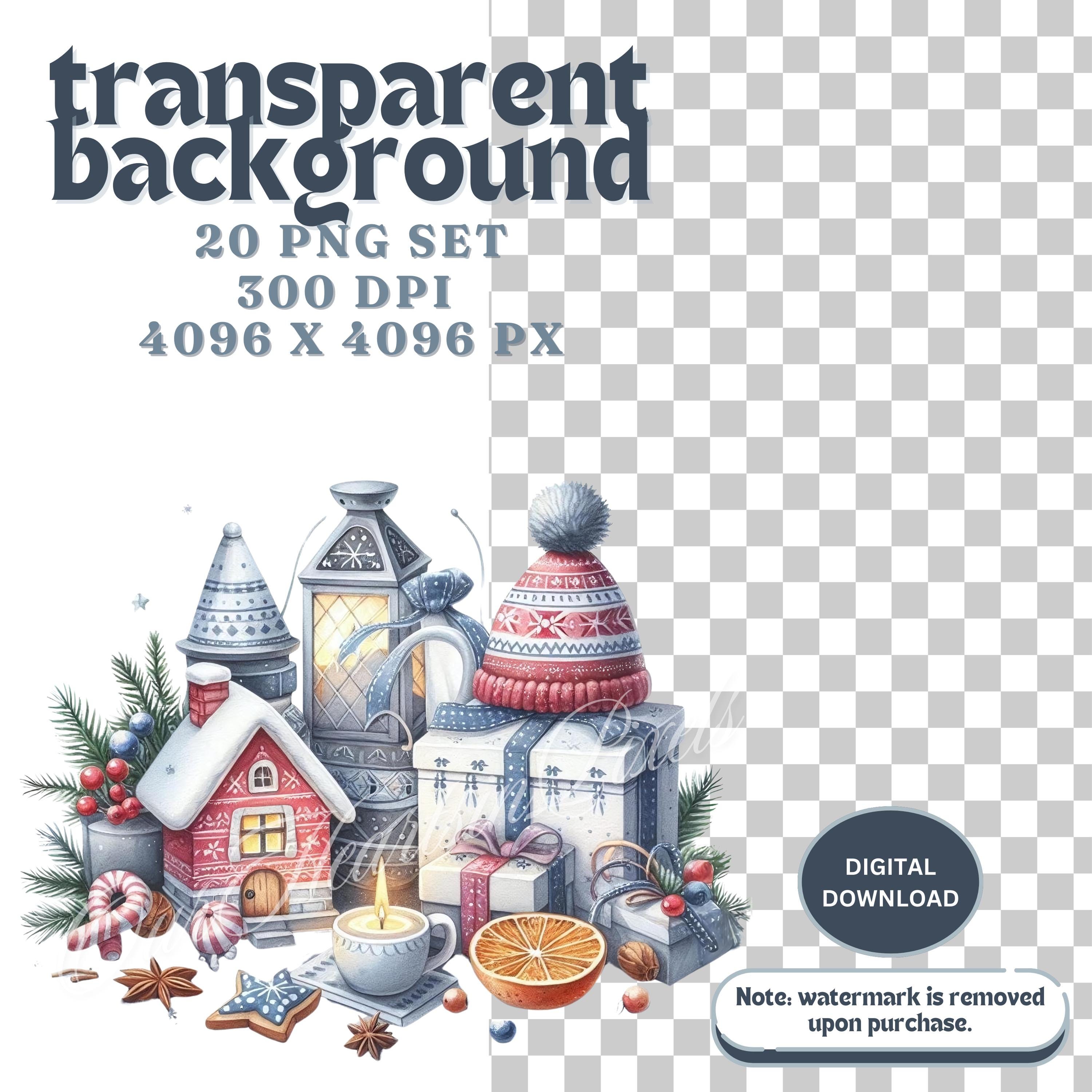 Scandi Christmas Clipart Bundle Set of 20 PNG 300 DPI Christma Clipart ...
