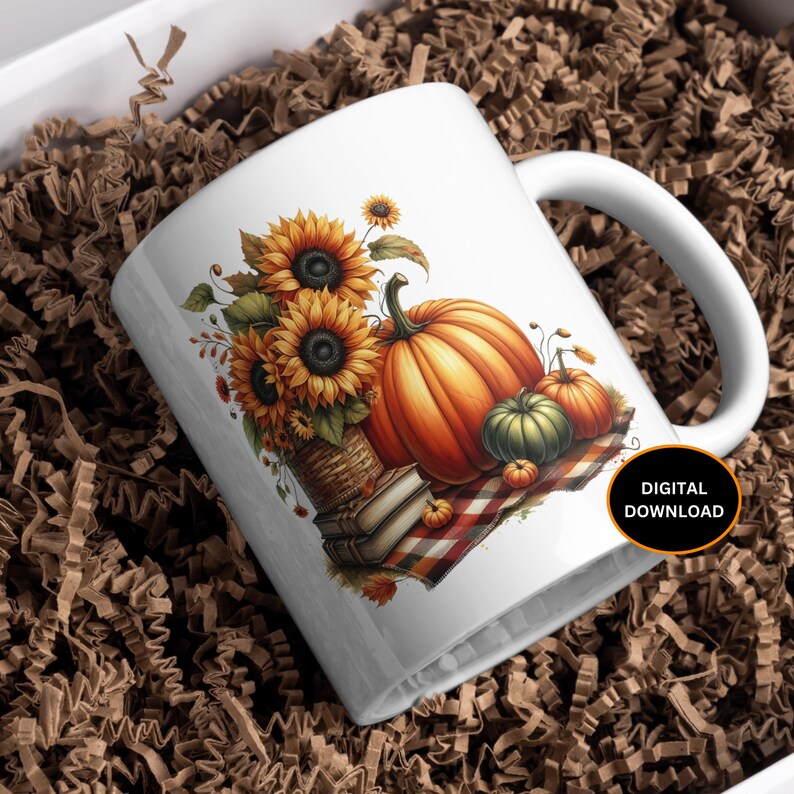 Autumn Pumpkin Clipart Set With Sunflower | 25 PNG Fall Clipart ...