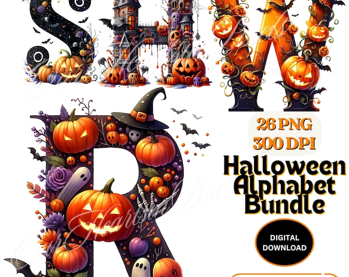 Halloween Letters, Halloween Clipart, Halloween Font, Spooky Season ...