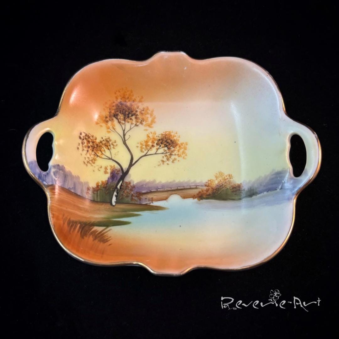 Vintage Japanese Early Noritake Hand Painted Trinket Dish - Etsy