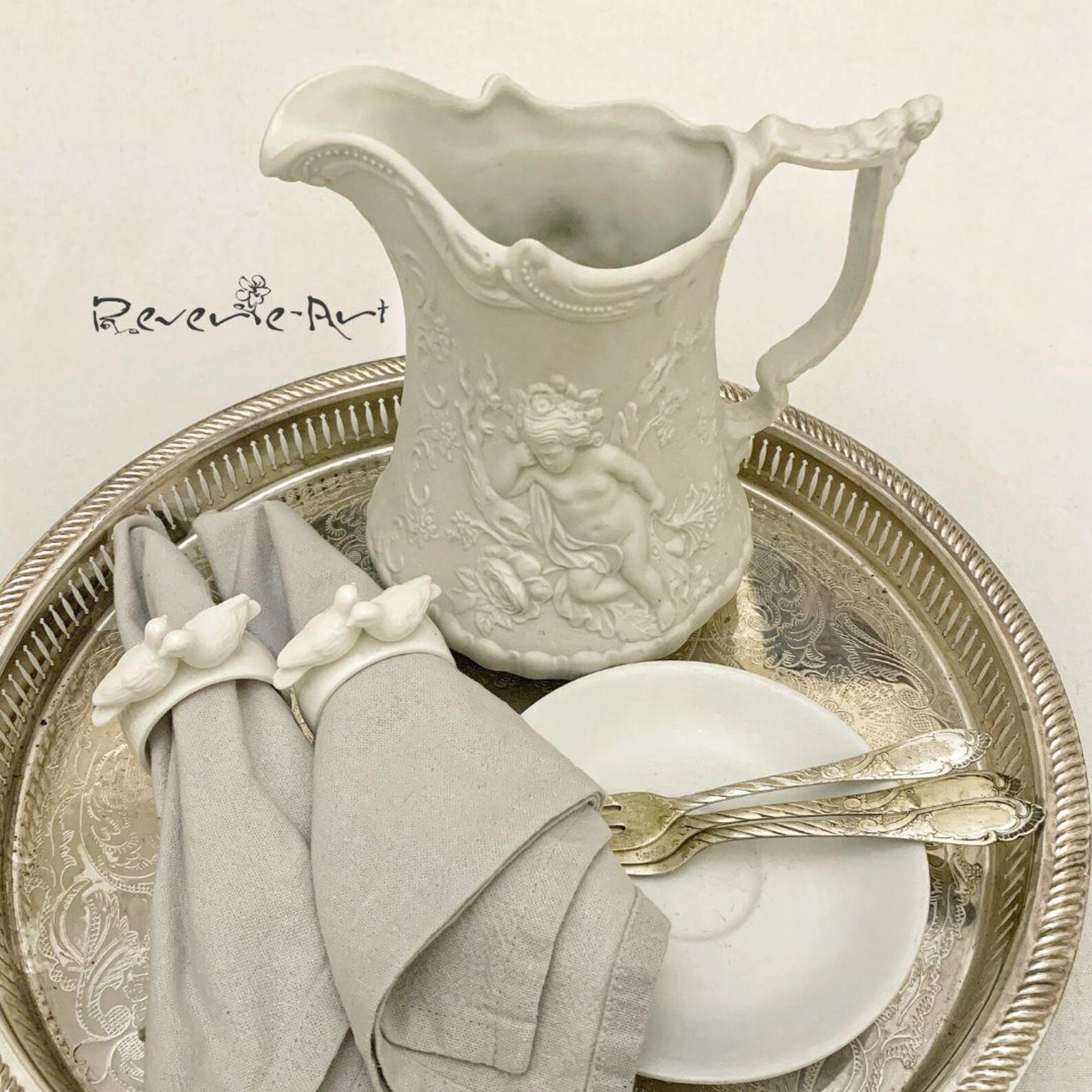 Set of 4 Bone China Love Birds, Dove Napkin Rings - Etsy