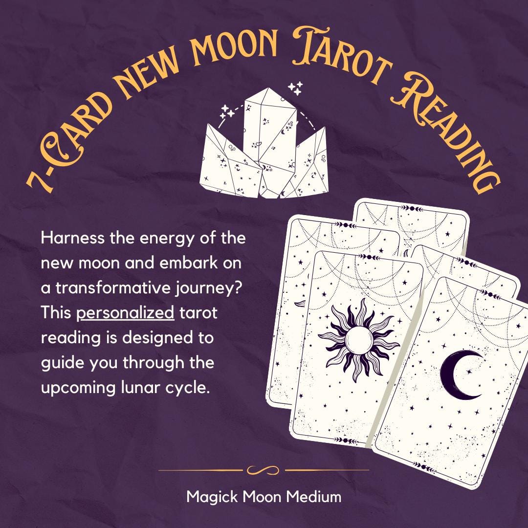 Personalized New Moon Tarot Reading | 7-card Lunar Cycle Spread With ...
