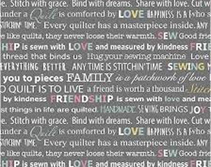 Sewing Fabric, Words Fabric, Sewing Themed Fabric, Words to Quilt By ...