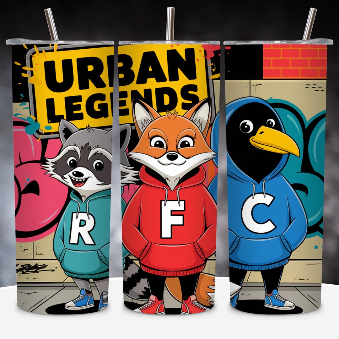 Urban Legends Tumbler Wrap, 20oz Skinny Tumbler Sublimation Design ...