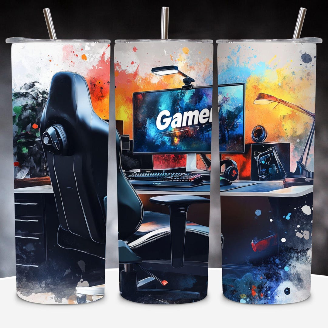 Gamer Tumbler Wrap, 20oz Skinny Tumbler Sublimation Design, Gaming ...