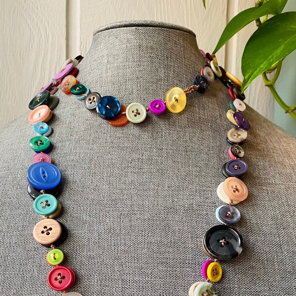 Button Necklace - Etsy