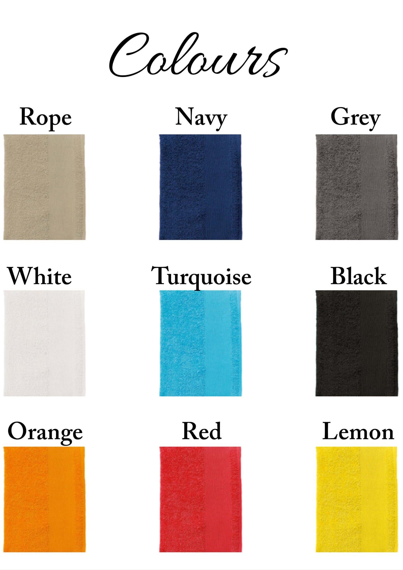 Custom Embroidered Cotton Towels: Personalized Text or Logo - Etsy