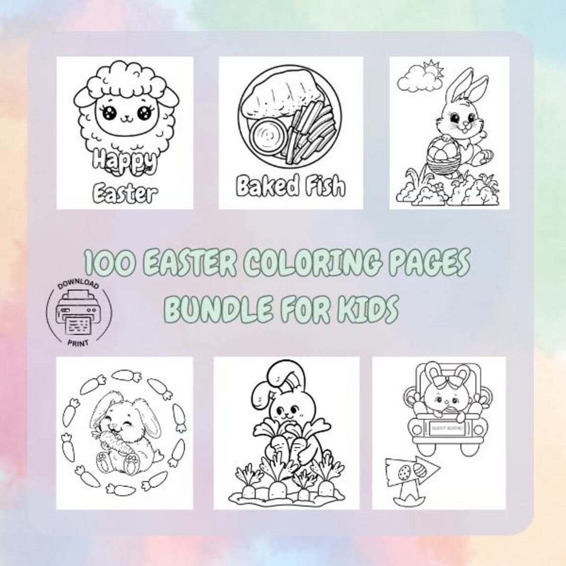 100 Printable Easter Coloring Pages | Easter Coloring Bundles | Kids ...