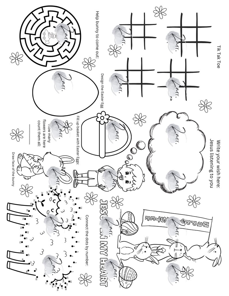 Printable Easter Activity Placemat for Kids – Easter Coloring Pages ...