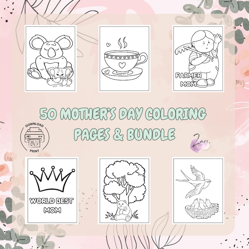 Mother's Day Coloring Pages for Kids, Mother's Day Coloring Book ...