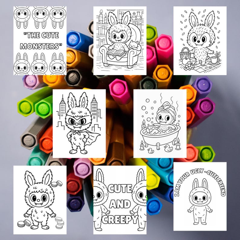 Labubu Coloring Pages – 34 Unique Printable Pages | Digital Download ...