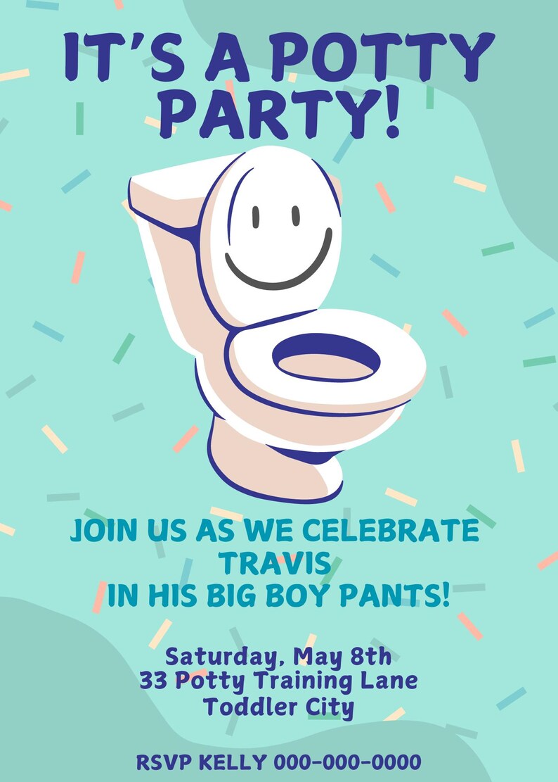 Potty Training Party Invitation, Potty Training Graduation Celebration ...