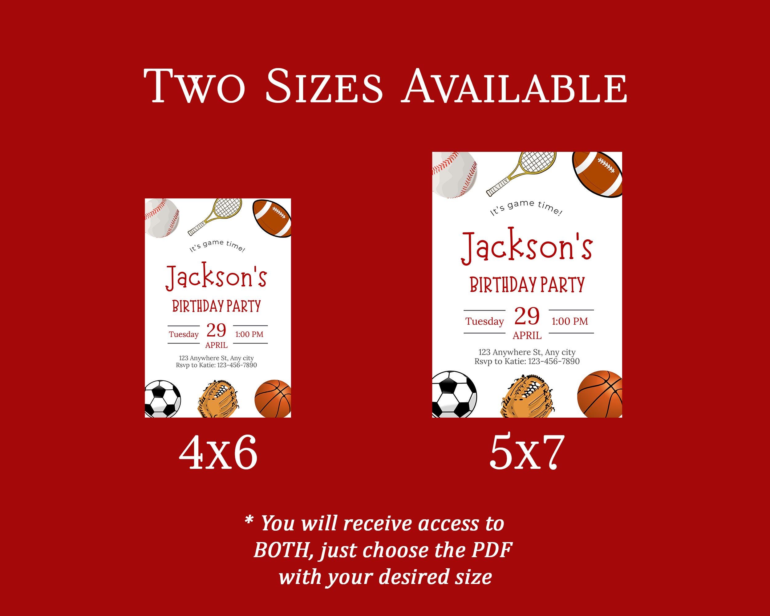 Editable Sports Birthday Invitation, Birthday Invite, Digital Template ...