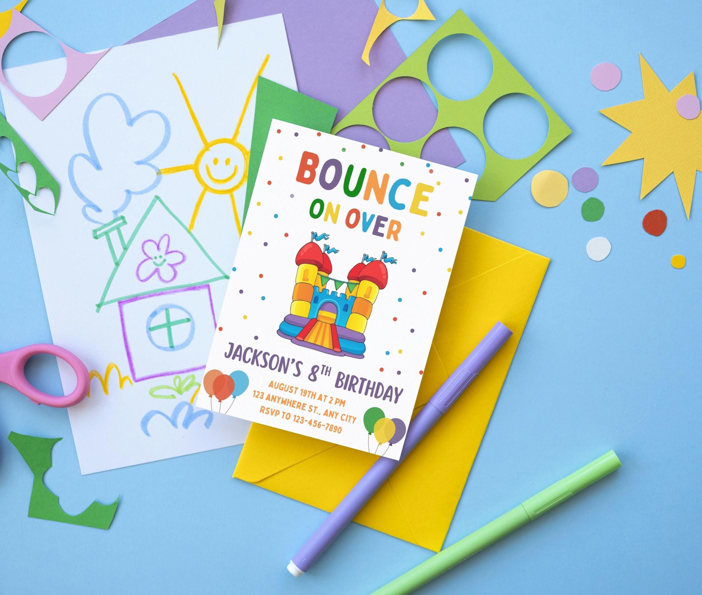 Bounce House Birthday Invitation, Editable Bouncing Castle Invite, Kids ...