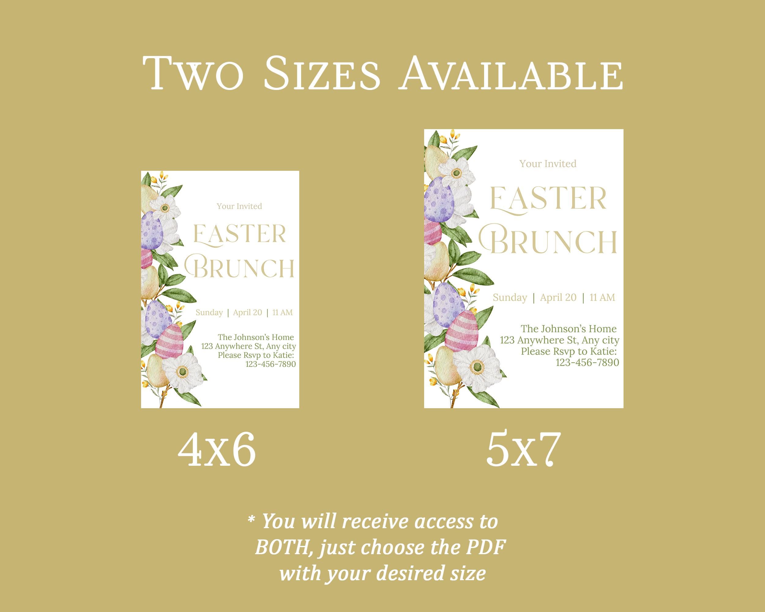 Easter Brunch Invitation Template, Editable Easter Invitation, Floral ...