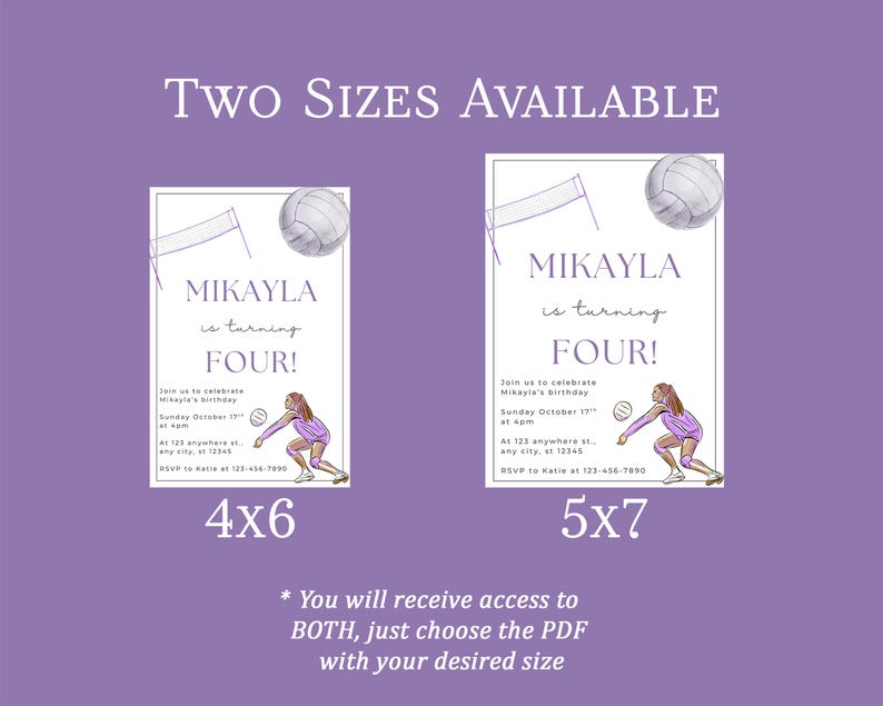 Editable Volleyball Birthday Invitation, Volleyball Birthday Template ...