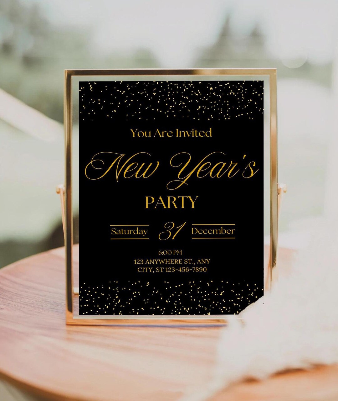 Editable New Years Party Invitation, New Years Eve Digital Template ...