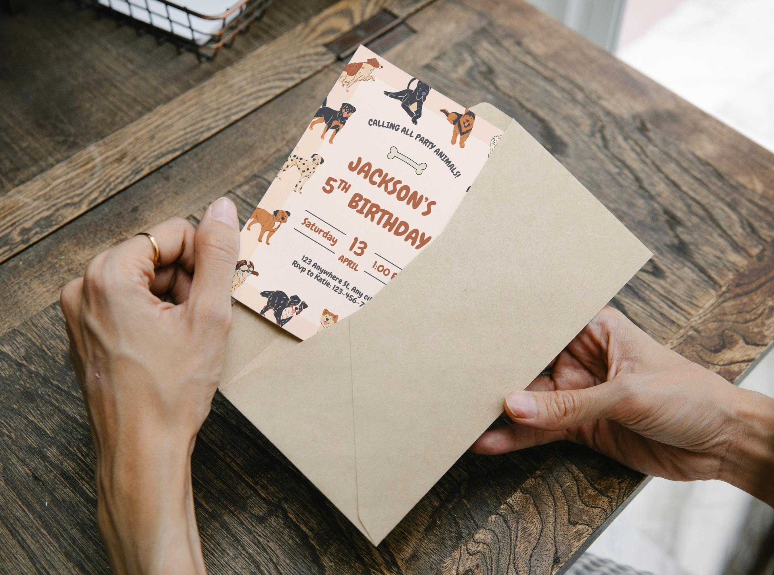 Editable Dog Birthday Invitation, Puppy Birthday Invite Template, Pup ...