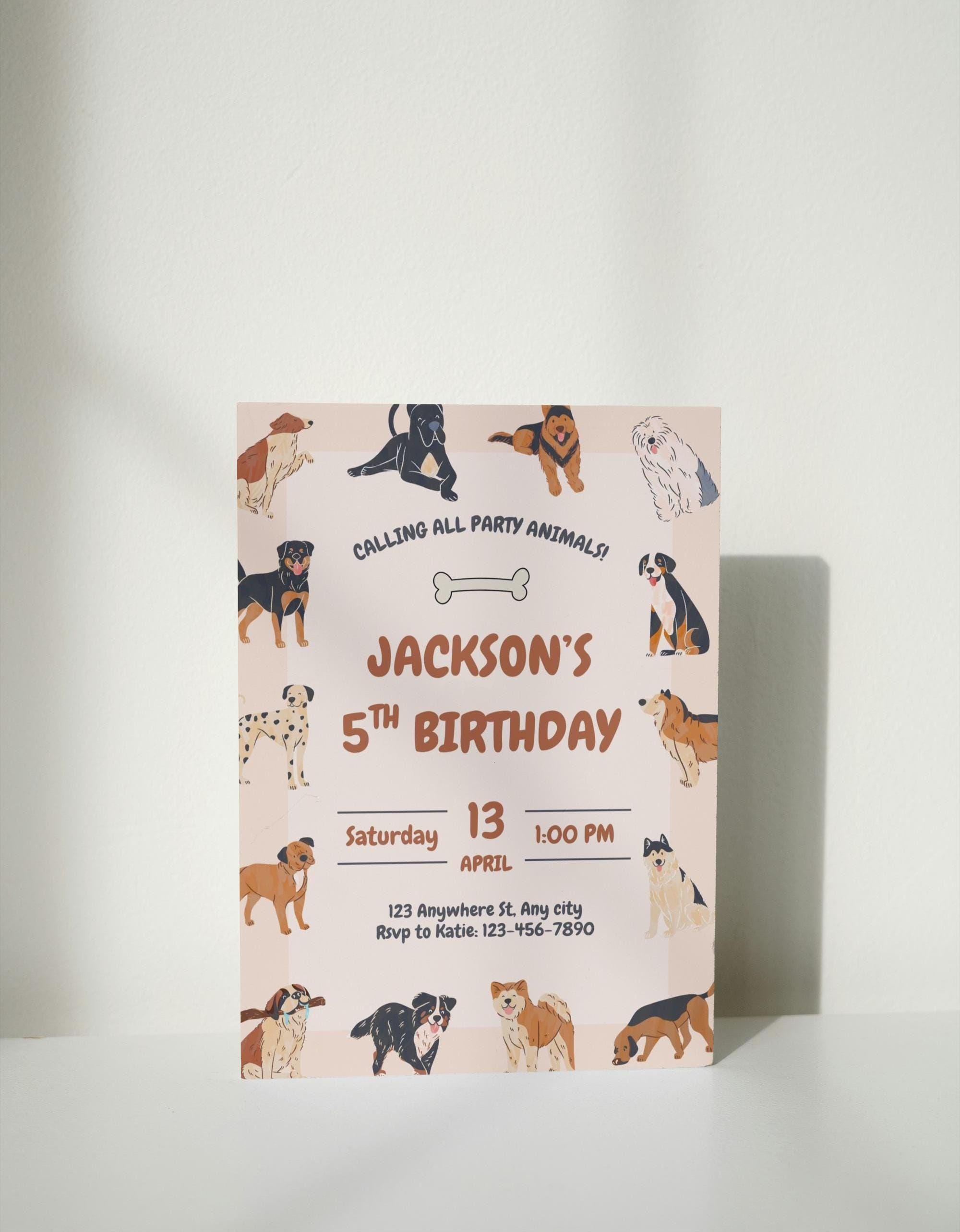 Editable Dog Birthday Invitation, Puppy Birthday Invite Template, Pup ...