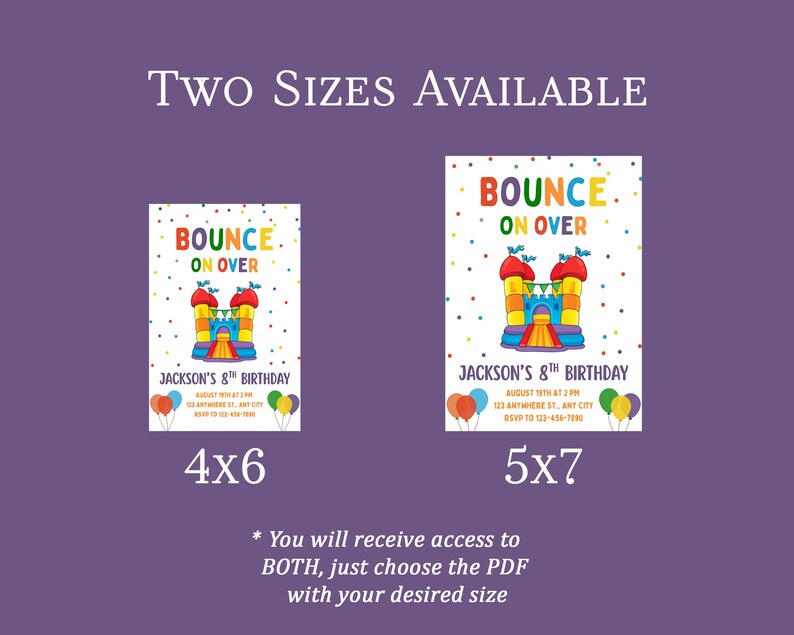 Bounce House Birthday Invitation, Editable Bouncing Castle Invite, Kids ...