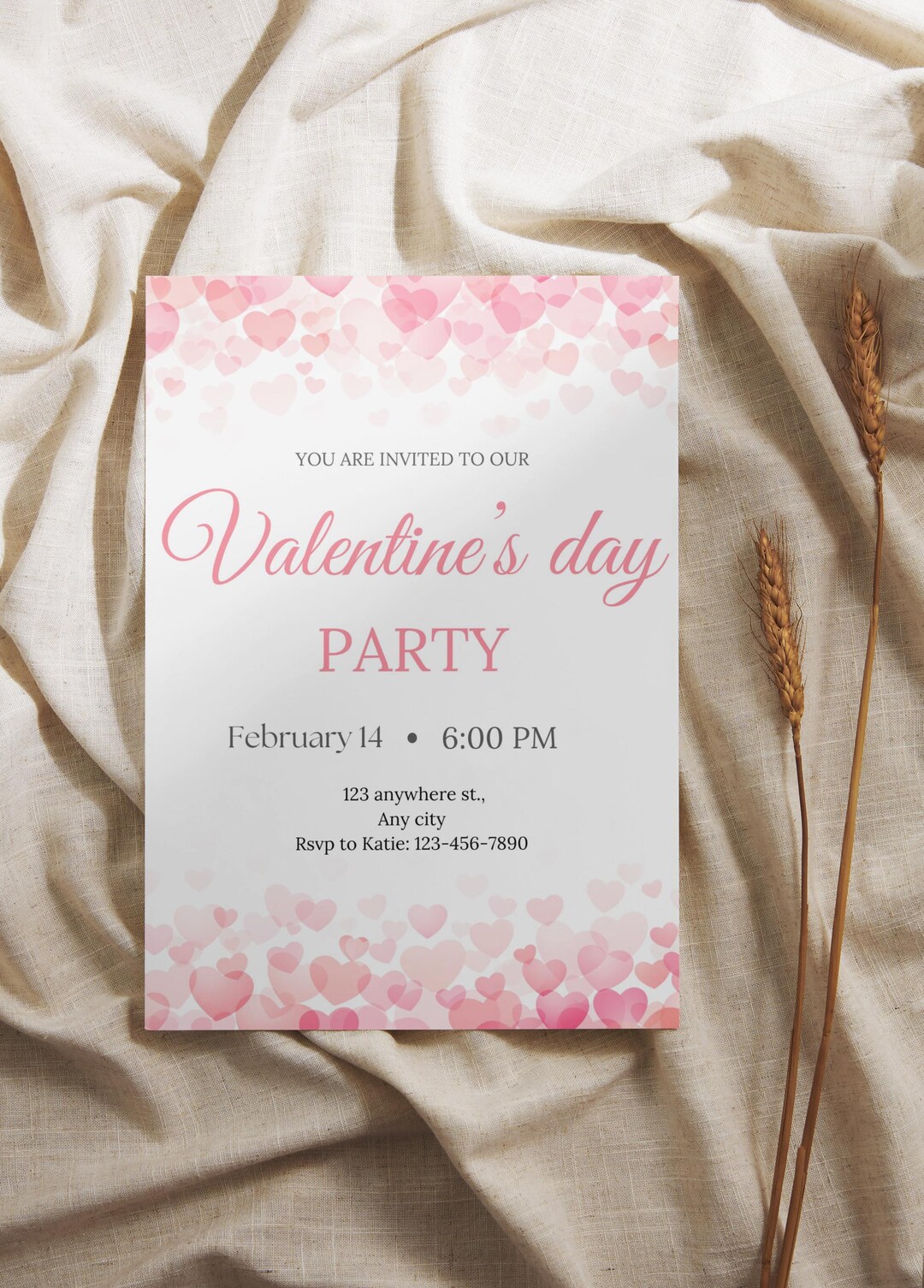 Valentines Day Invitation Template, Editable Valentines Party Invite ...