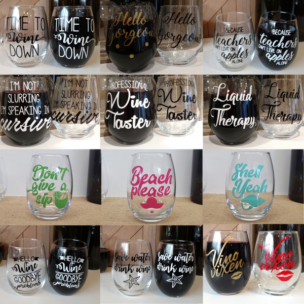 Wine Glasses Sayings - Etsy
