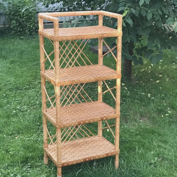 Rattan Shelf Bookcase - Etsy