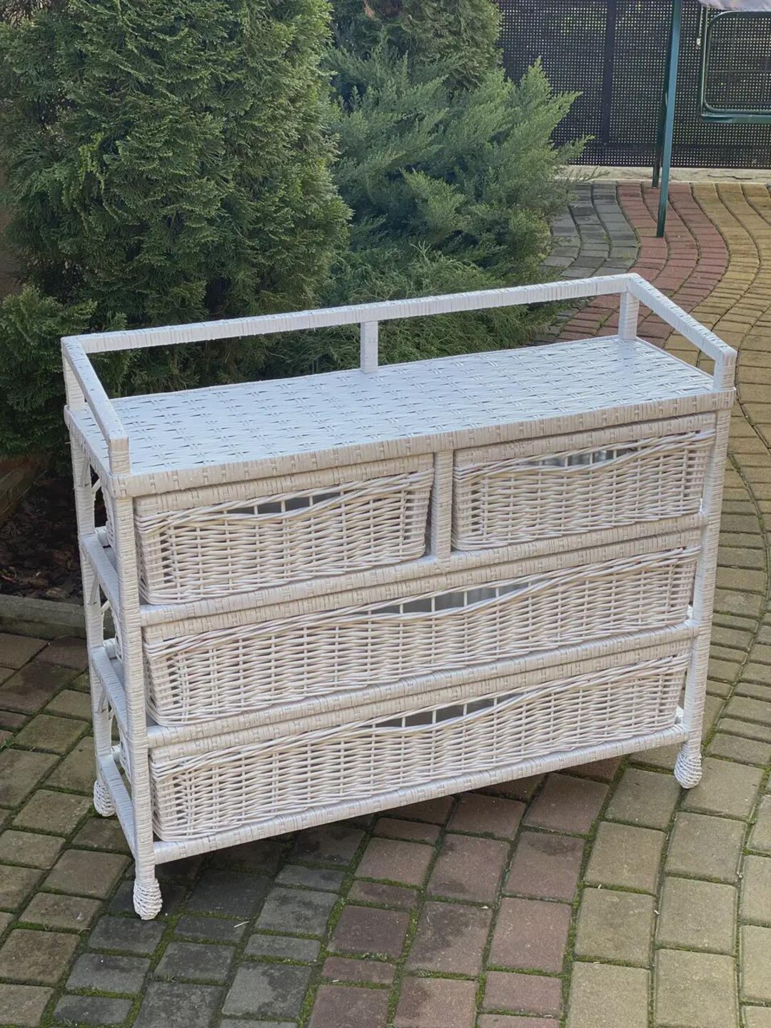 Wicker Chest of 4 Drawers, Rattan Dresser, Boho Furniture, Handmade ...