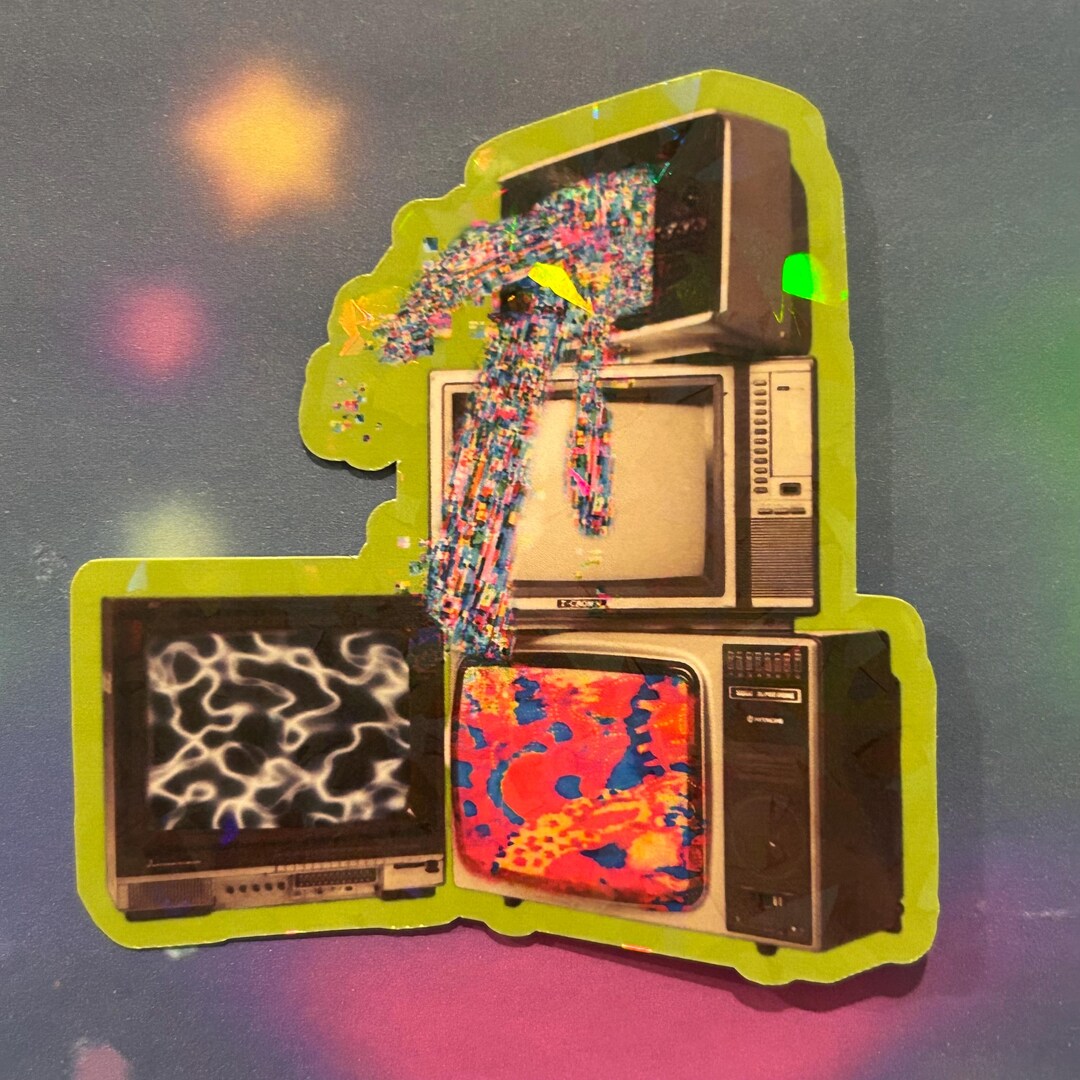 Y2K Spitting TV Sticker - Etsy