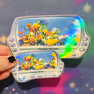 Y2k Frutiger Aero Fish Tank Holographic Sticker - Etsy