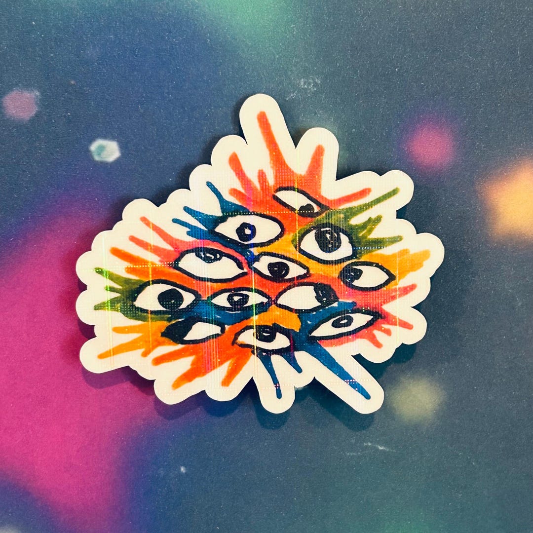 Y2K a Pool of Colorful Eyes Sticker | Holographic - Etsy