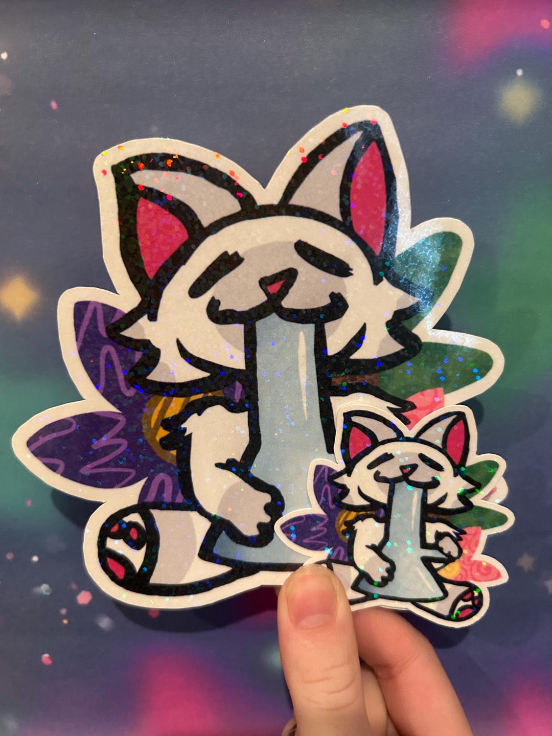 Extra Large Catnip Kitty Sticker - Handmade Waterproof Vinyl (5in X 5in ...