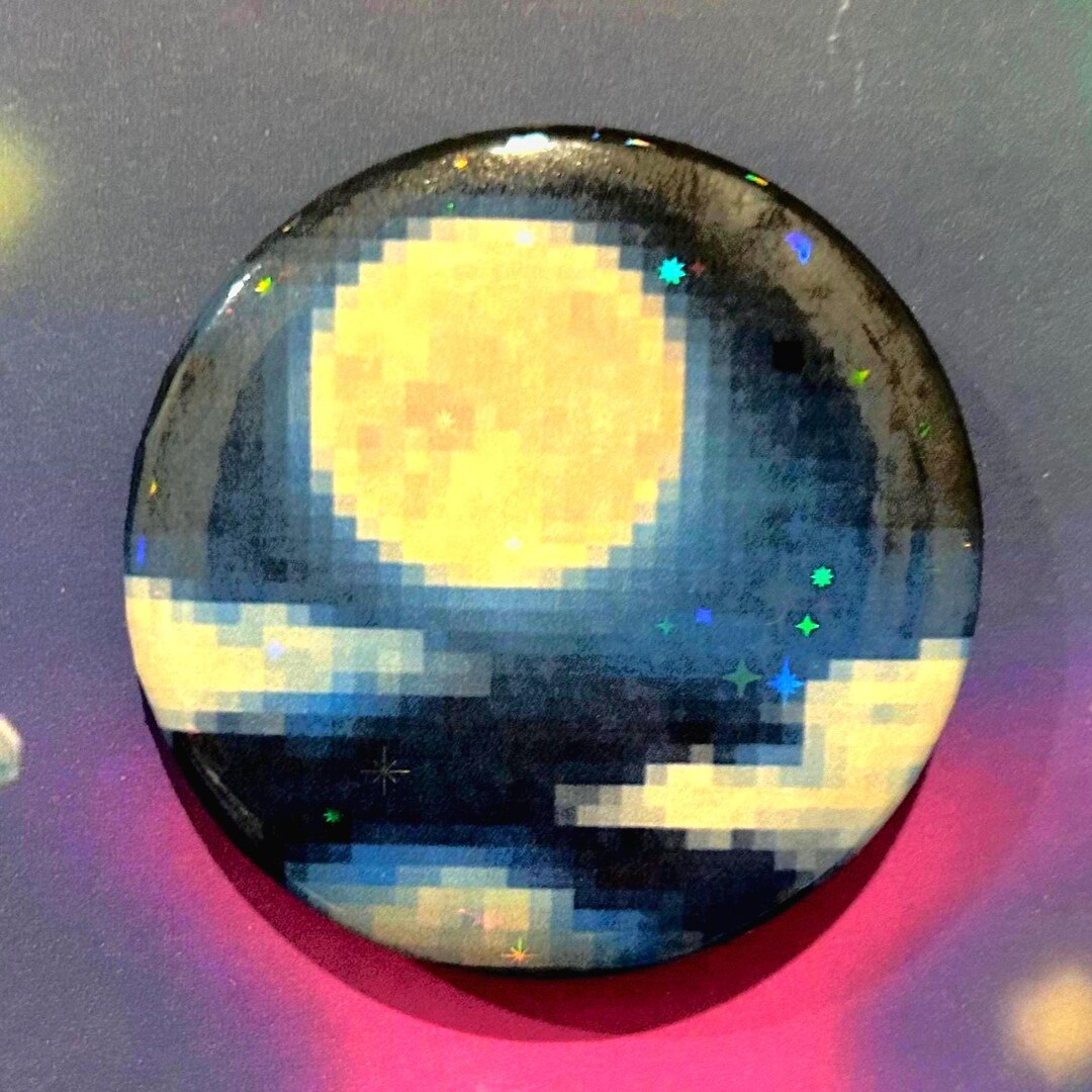 Night Time Screen Large Holographic Metal Button/pin | Mouthwashing ...