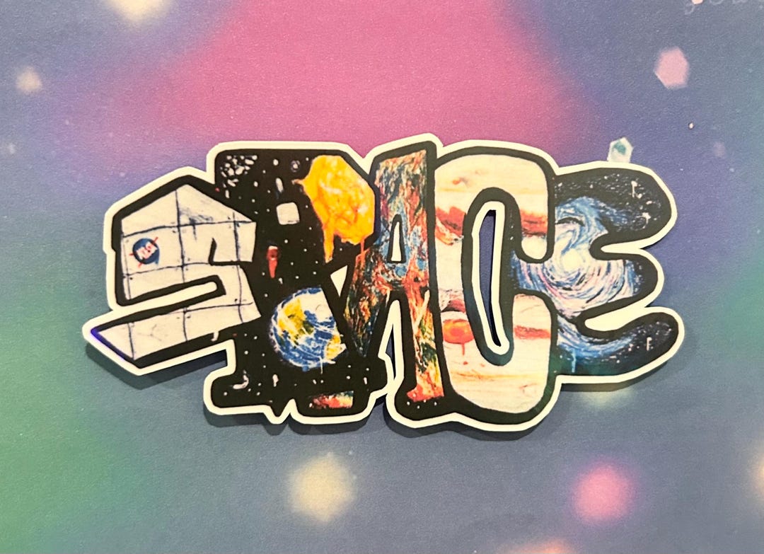 Space Graffiti Holographic Sticker - Etsy