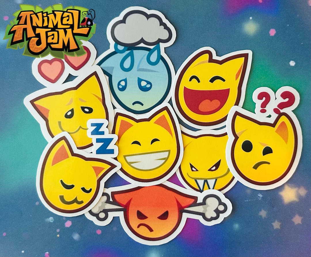 Y2K Animal Jam Emojis Sticker Set: Waterproof Fan Art - Etsy